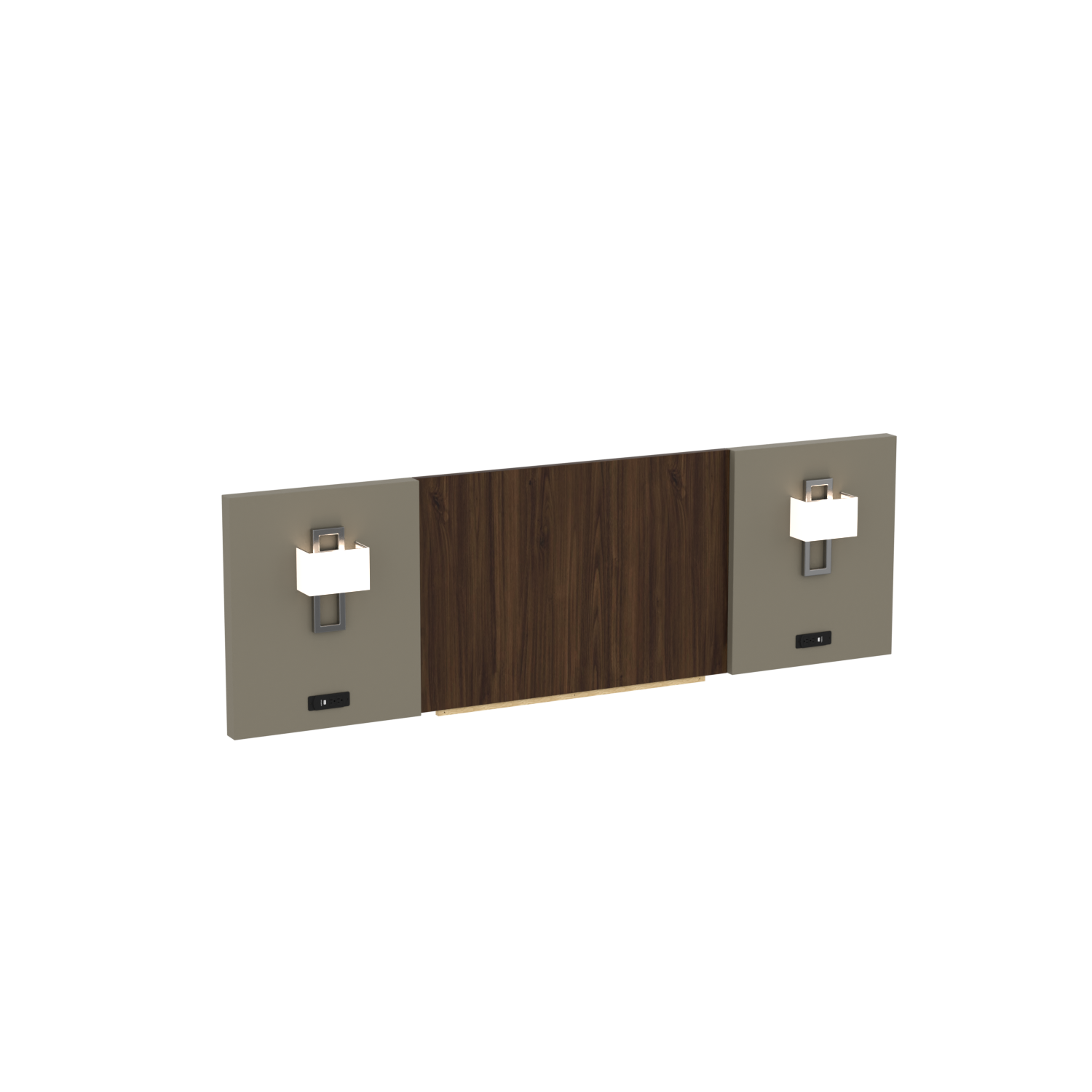 Simplicity 36h Full Size Headboard with Side Panels, Light Cut-Out, and ...